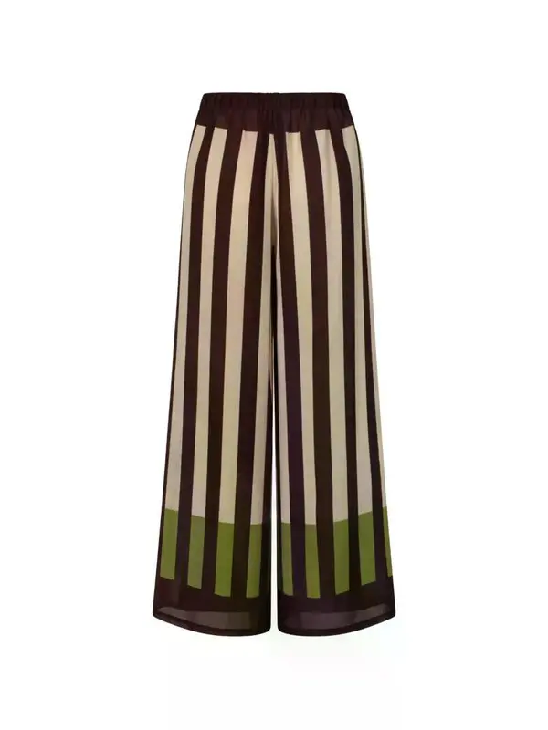 BAOBAB Striped Sheer Palazzo Pants - Brown