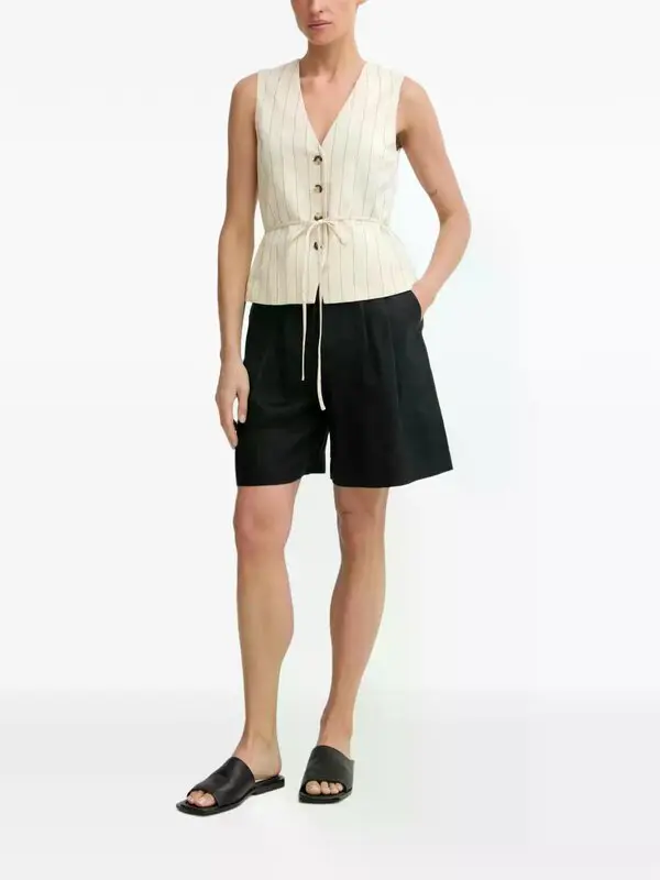 Rag & Bone Pinstripe-pattern Tie-waist Top