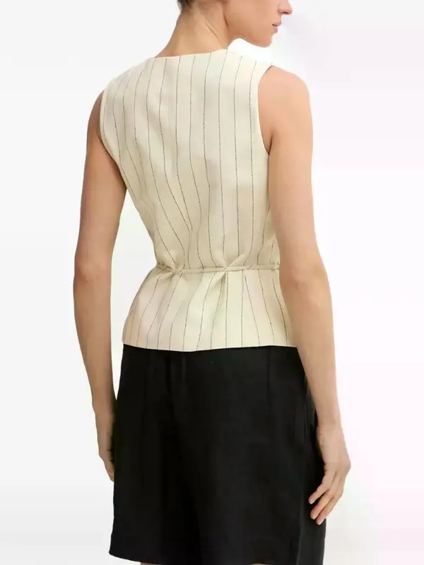 Rag & Bone Pinstripe-pattern Tie-waist Top