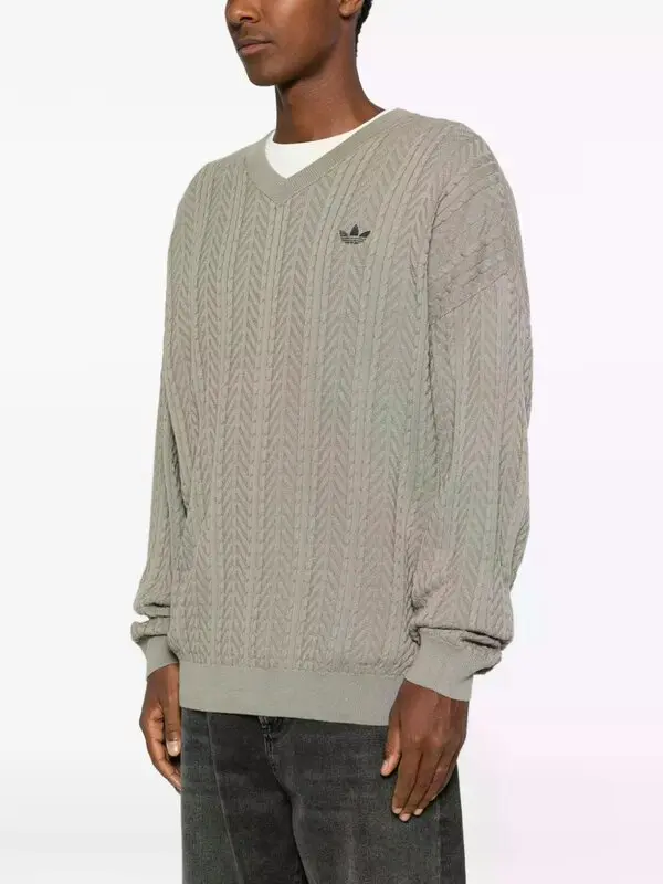 Adidas Cable-knit V-neck Sweater