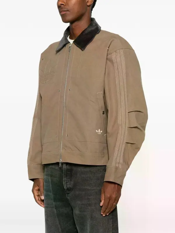 Adidas Embroidered Corduroy-collar Jacket