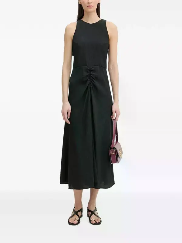 SESSUN Lua Ruched Open-back Midi Dress
