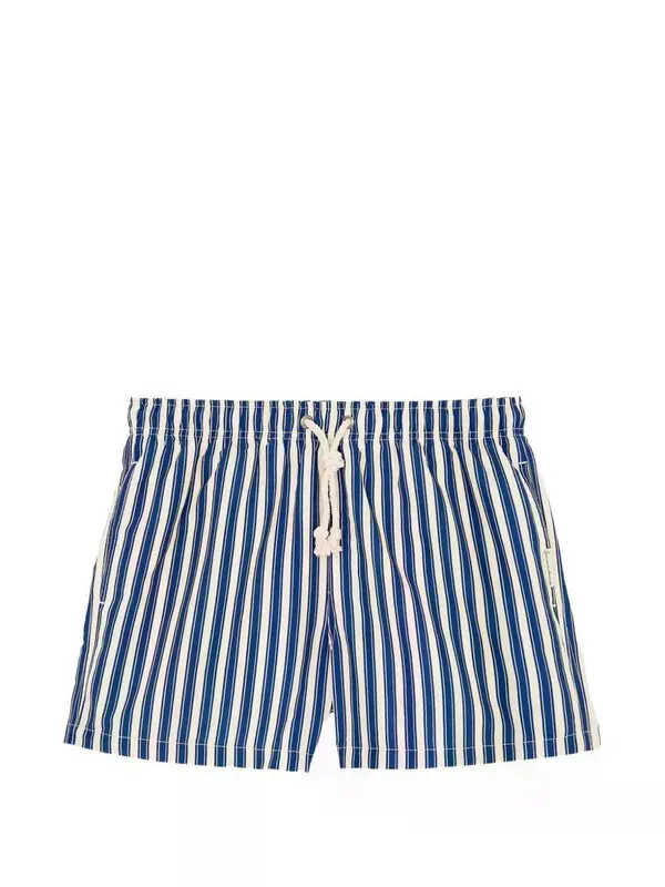 GASSA D AMANTE Alassio Striped Drawstring Swim Shorts - Blue
