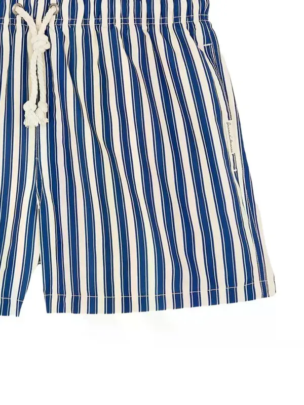 GASSA D AMANTE Alassio Striped Drawstring Swim Shorts - Blue