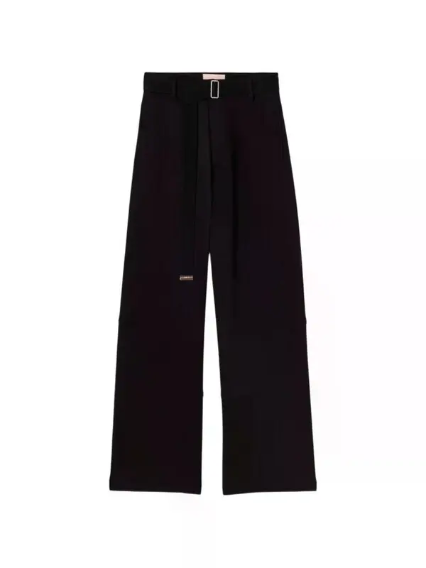 Plan C Belted Wide-leg Trousers