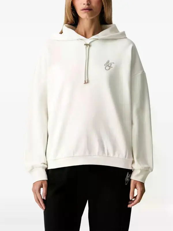 Liu Jo Logo-embroidered Drawstring Hoodie - White