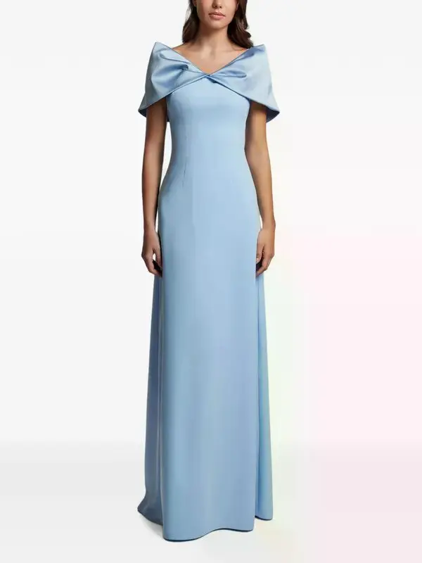 CRISTALLINI Belted Fluid Maxi Dress - Blue