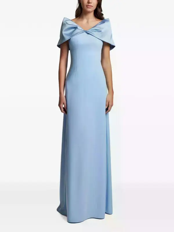 CRISTALLINI Belted Fluid Maxi Dress - Blue