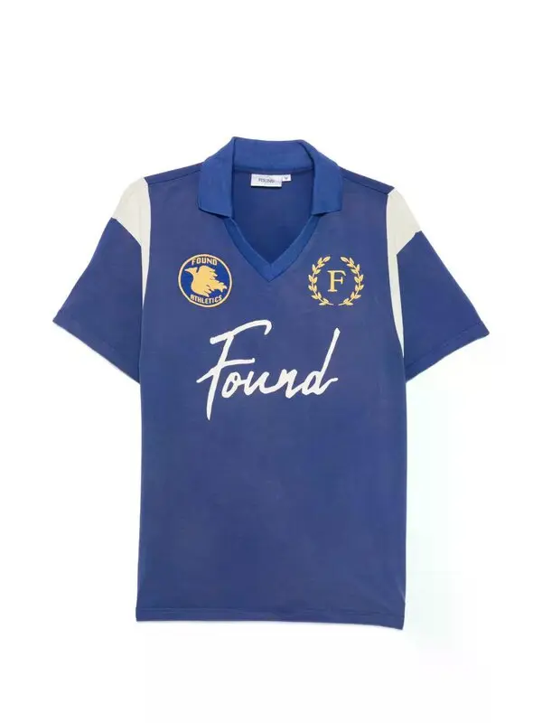 FOUND Premier League Logo-print Panelled T-shirt - Blue
