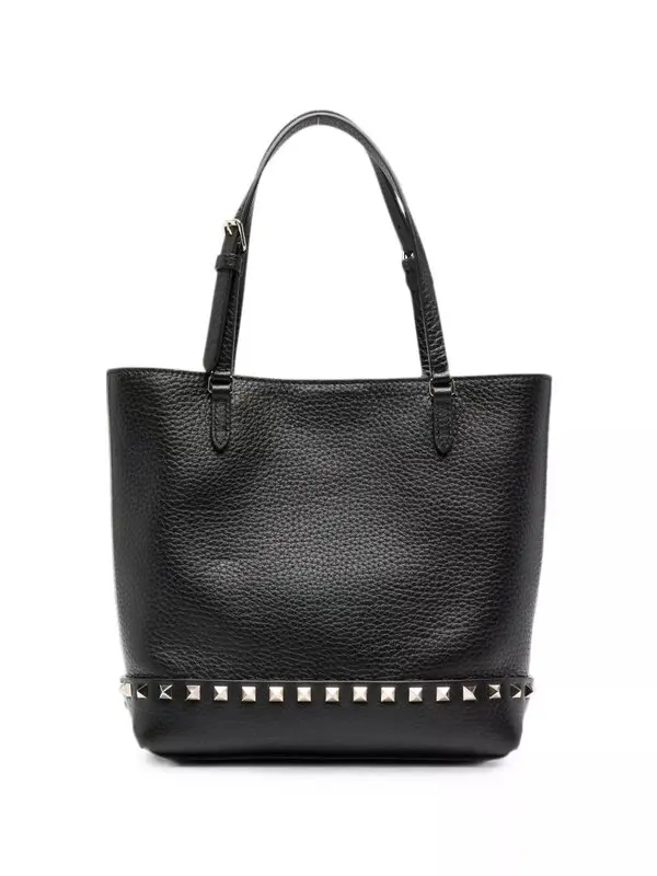 Valentino Garavani Rockstud Grained Leather Tote Bag - Black