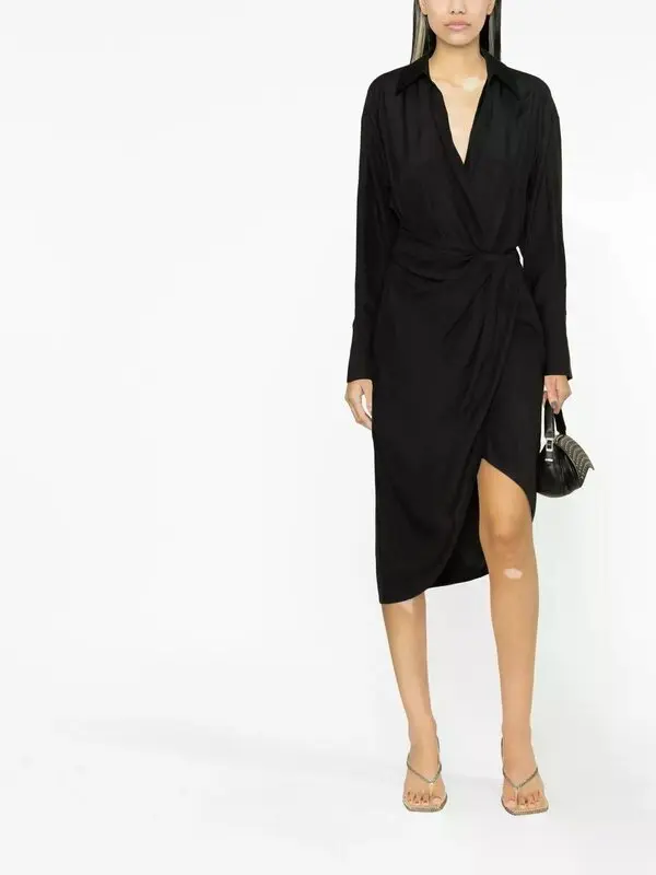 Gauge81 Gathered-front Shirt Dress