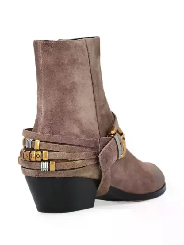 Pinko Buckle-detail Leather Boots