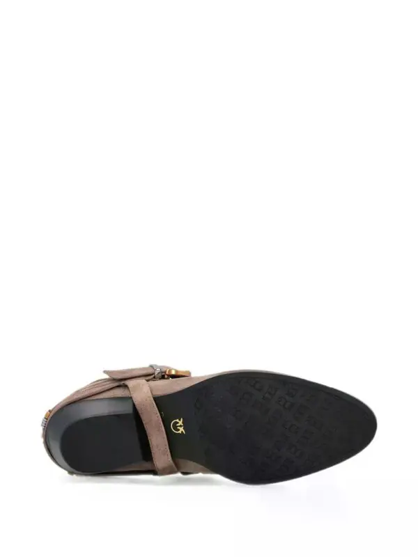 Pinko Buckle-detail Leather Boots