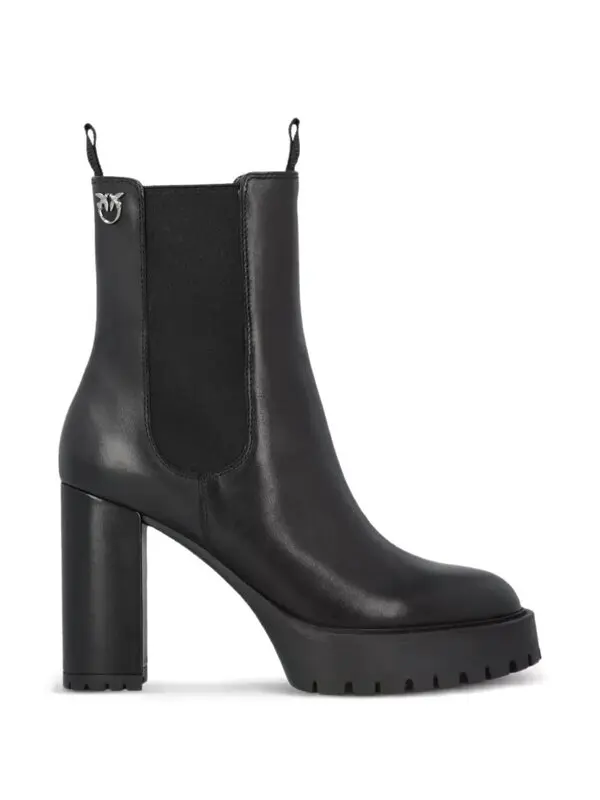 Pinko Leather Platform Ankle Boots