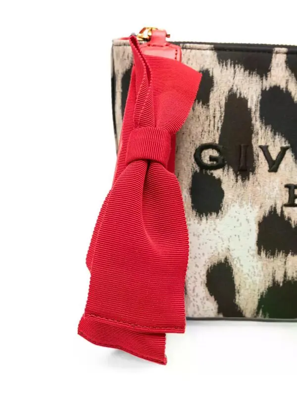Givenchy Leopard-print Logo-print Clutch Bag