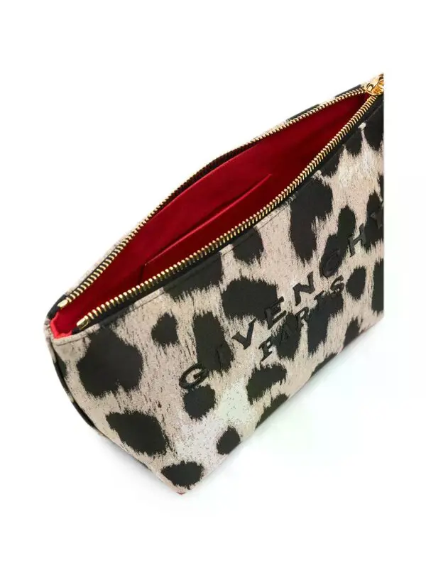 Givenchy Leopard-print Logo-print Clutch Bag