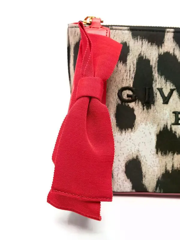 Givenchy Leopard-print Logo-print Clutch Bag