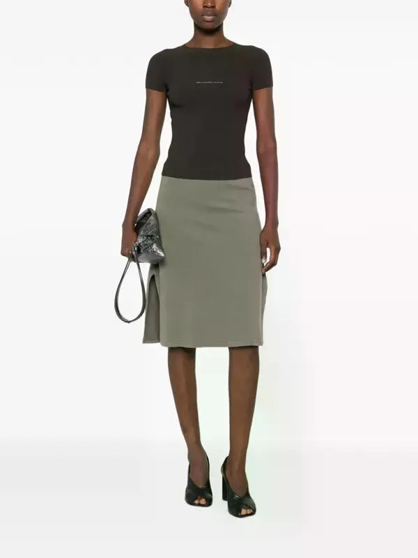 Alexander Wang Ribbed-knit Logo-print T-shirt