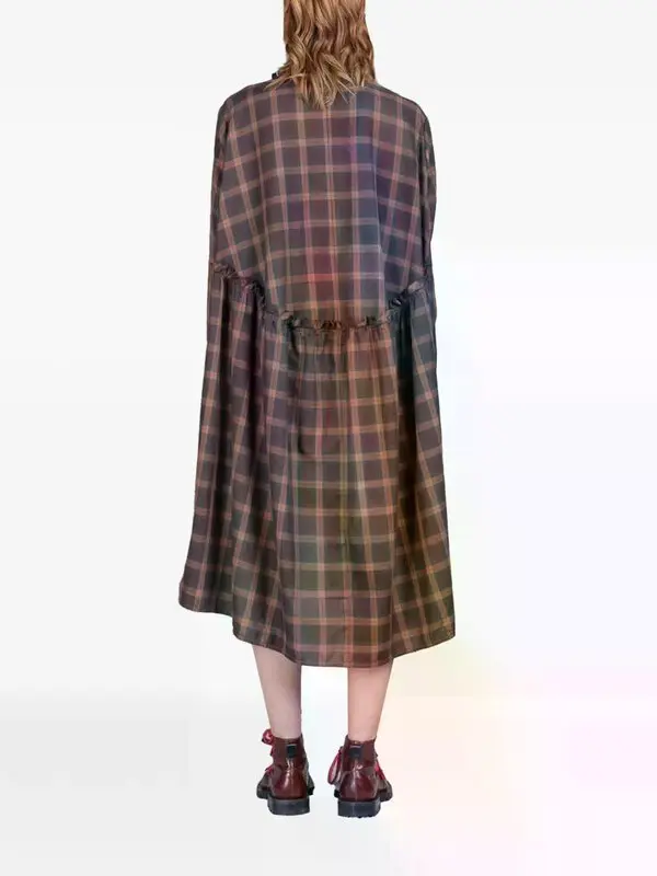 Henrik Vibskov Checked Ruffled Midi Dress