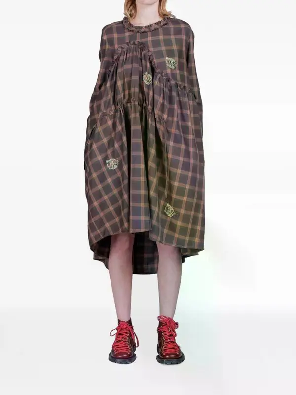 Henrik Vibskov Checked Ruffled Midi Dress