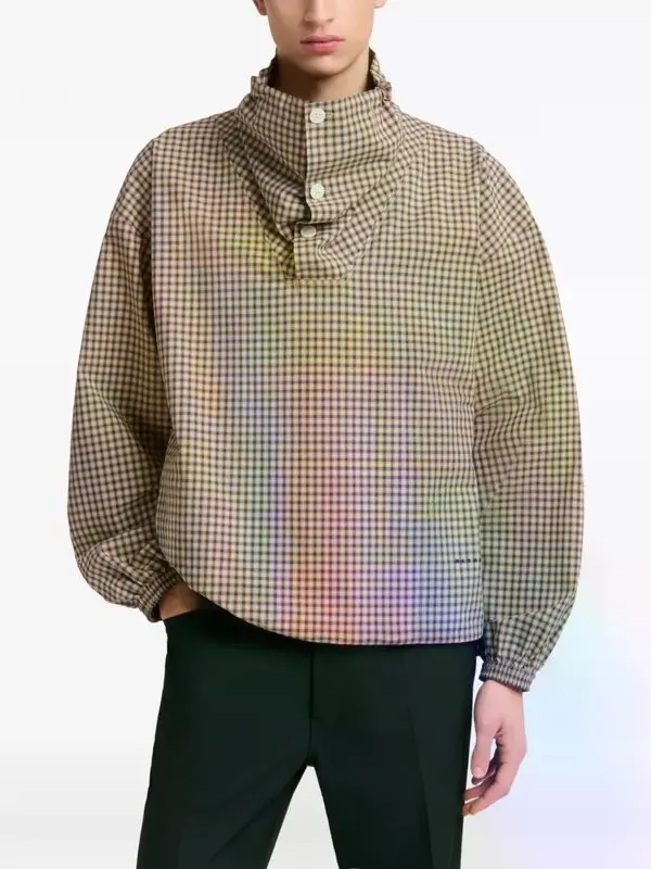 Marni Checked Funnel-neck Shirt