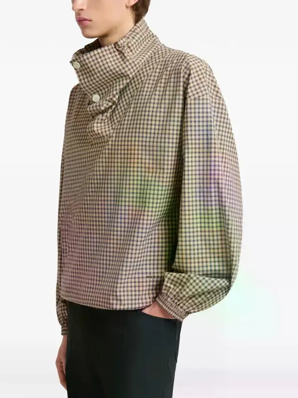 Marni Checked Funnel-neck Shirt