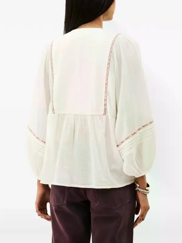 Ba&sh Poeme Embroidered Tassel-detail Blouse