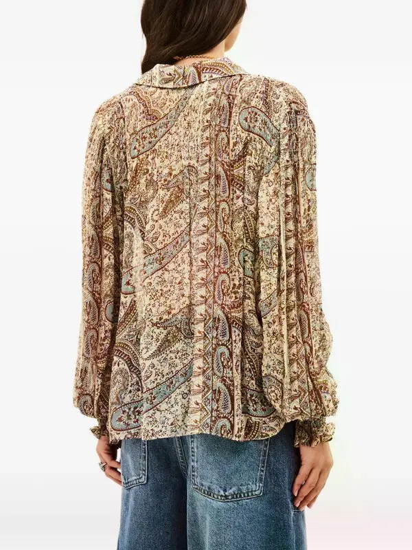 Ba&sh Paisley-print Smocked-cuff Shirt