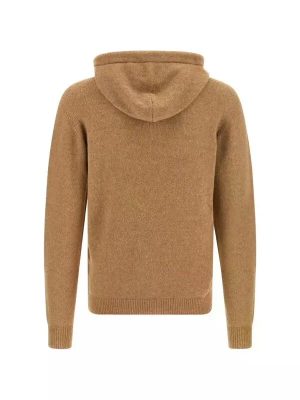 ROBERTO COLLINA Drawstring-hood Ribbed-trim Sweater