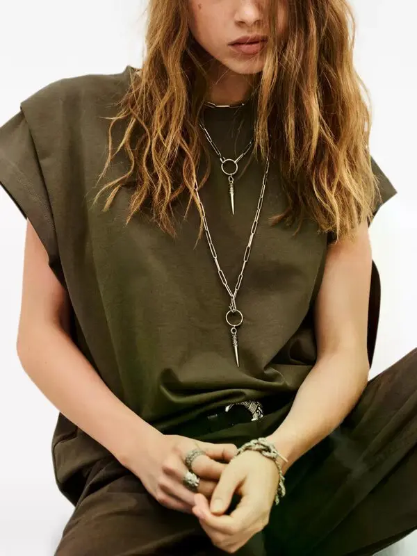 Ba&sh Pio Padded-shoulder T-shirt