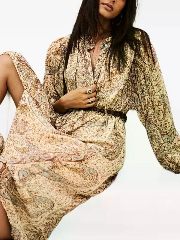 Ba&sh Ciahara Paisley-print Midi Shirt Dress