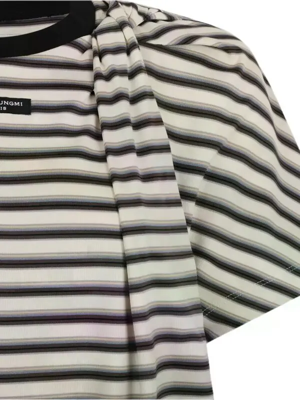 WOOYOUNGMI Striped Draped T-shirt
