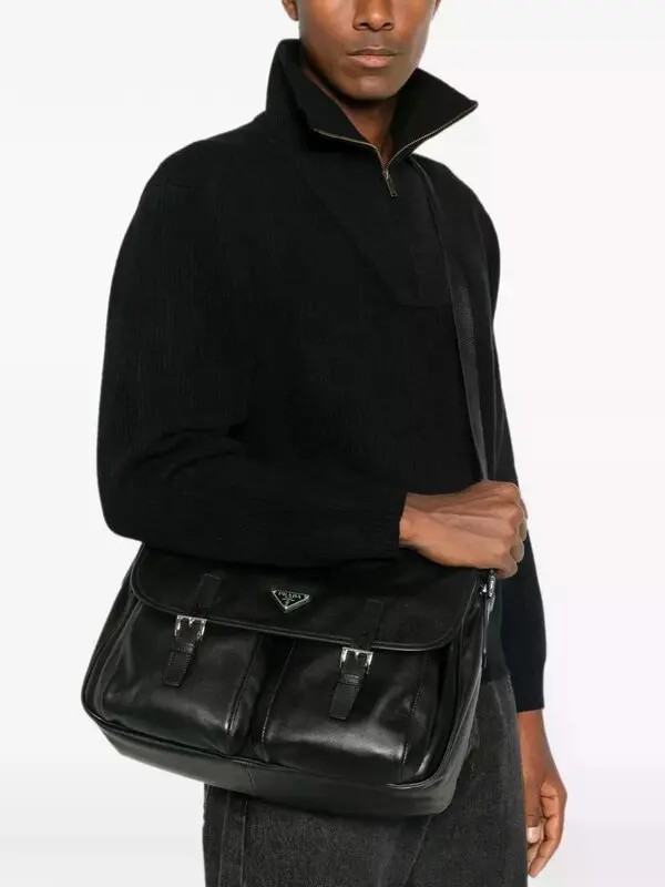 Prada Re-nylon Leather Shoulder Bag