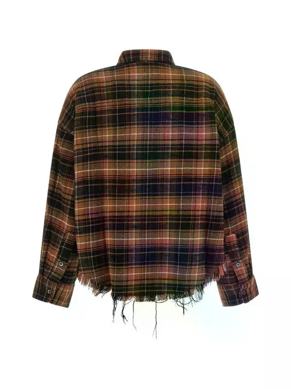 R13 Frayed-hem Cropped Shirt