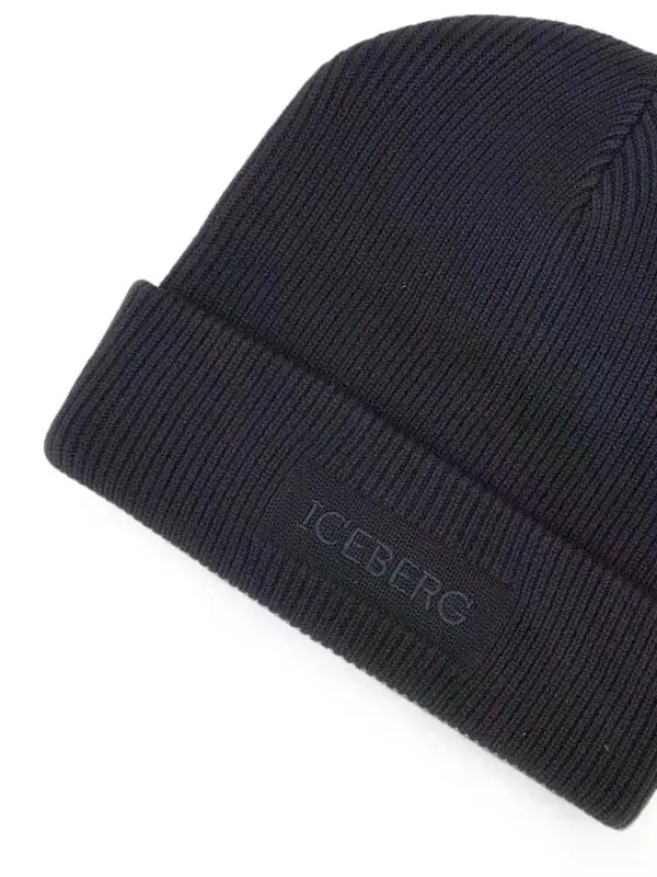 Iceberg Ribbed-knit Embroidered Beanie Hat