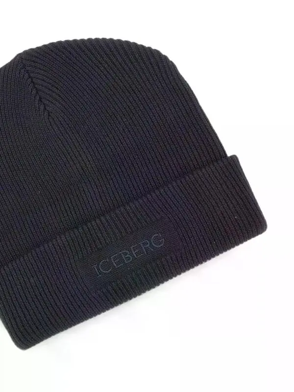 Iceberg Ribbed-knit Embroidered Beanie Hat