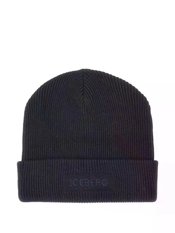 Iceberg Ribbed-knit Beanie Hat - Blue