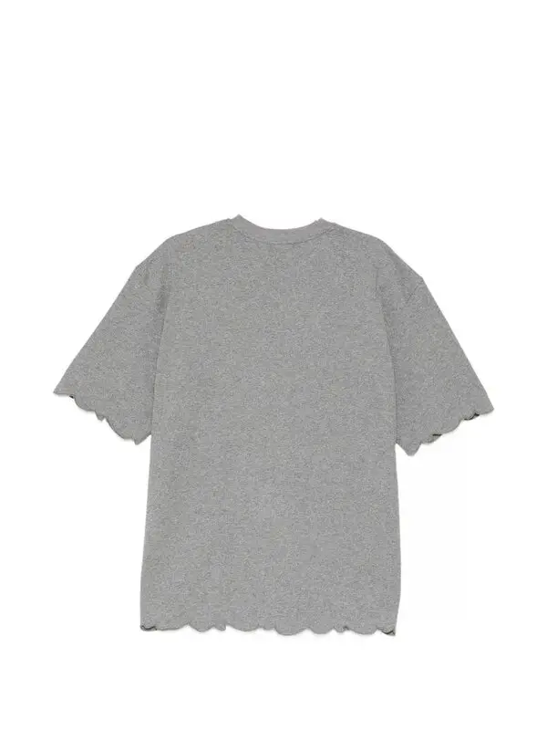 JNBY Scalloped-trim Mid-sleeve Tee - Grey