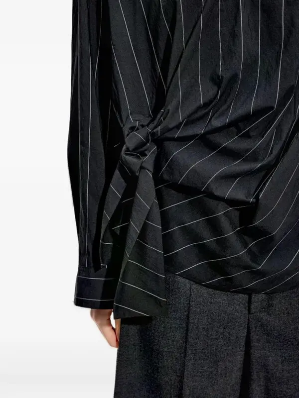 JNBY Pinstripe Tie-front Blouse