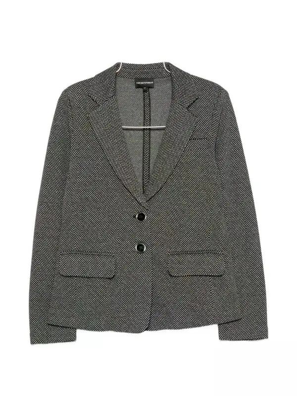 Emporio Armani Herringbone-pattern Single-breasted Jacket