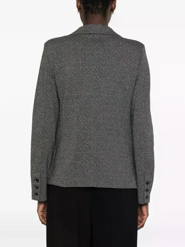Emporio Armani Herringbone-pattern Single-breasted Jacket