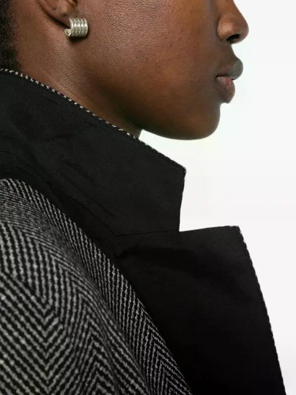 Emporio Armani Herringbone-pattern Single-breasted Jacket