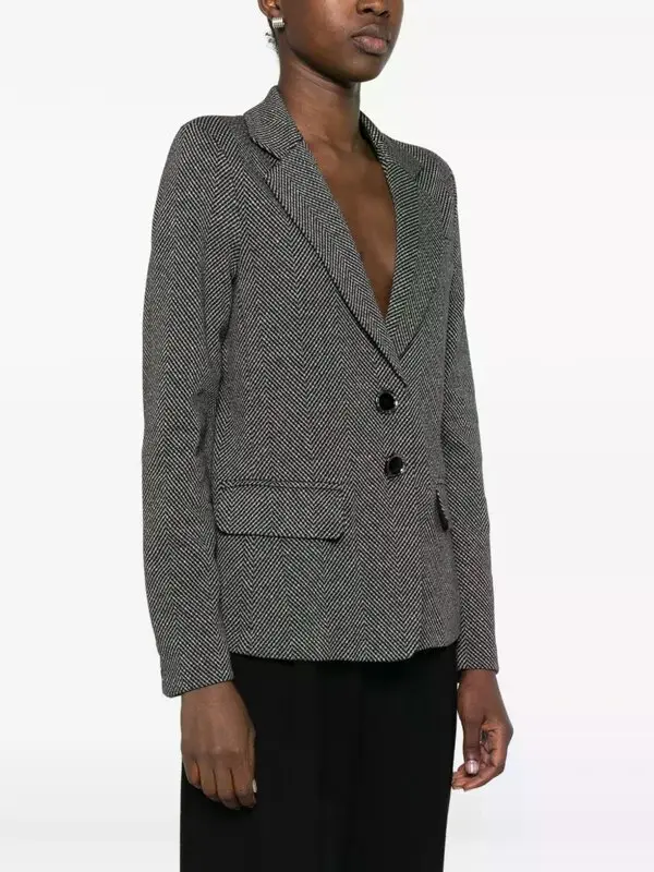 Emporio Armani Herringbone-pattern Single-breasted Jacket
