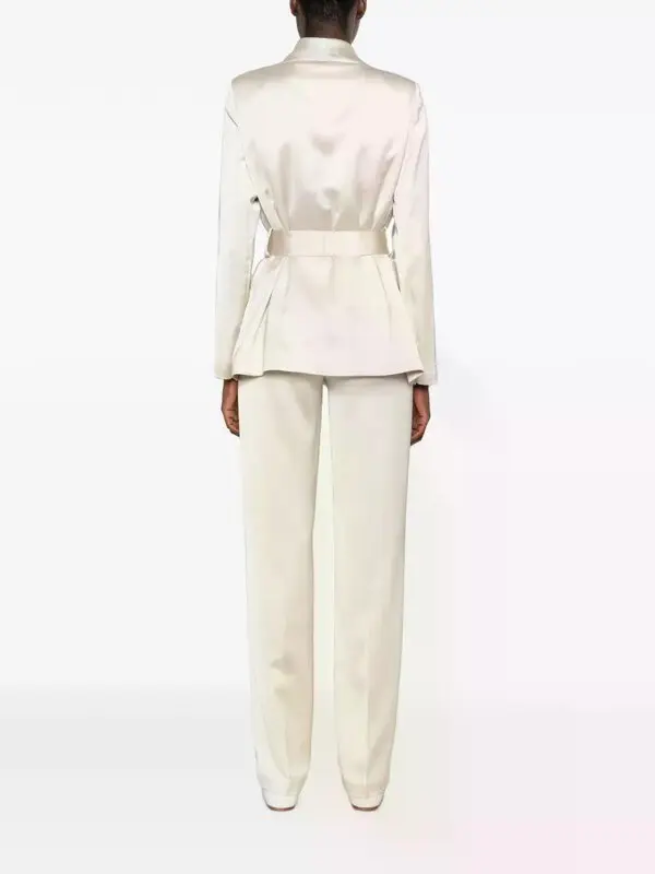 THE ARCHIVIA Satin-finish Belted Dress