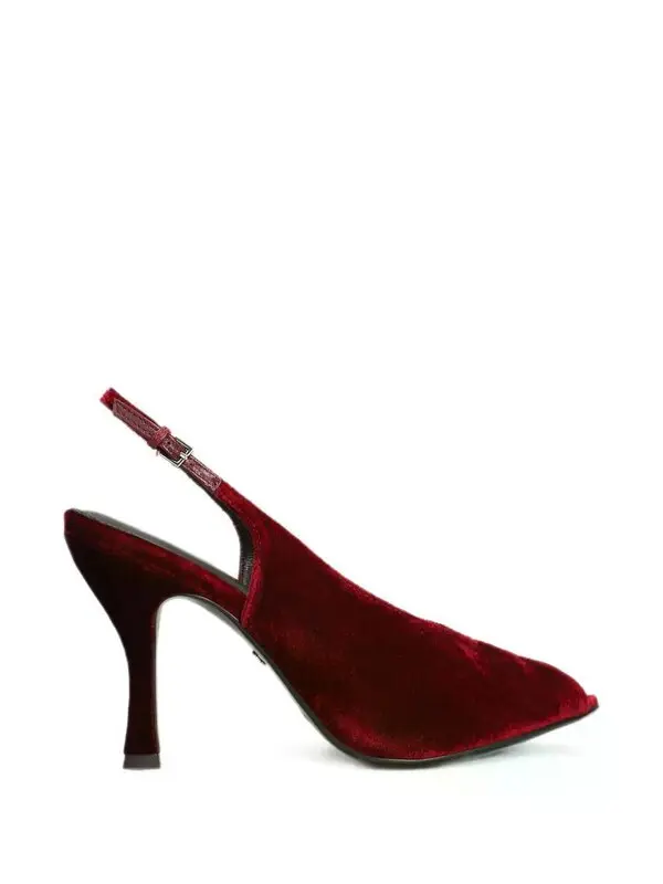 Lola Cruz Gabriette 95 Velvet Pumps - Red