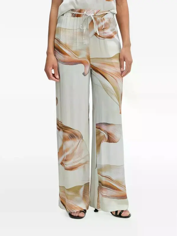 ISABELLE BLANCHE Abstract-print Drawstring-waist Trousers