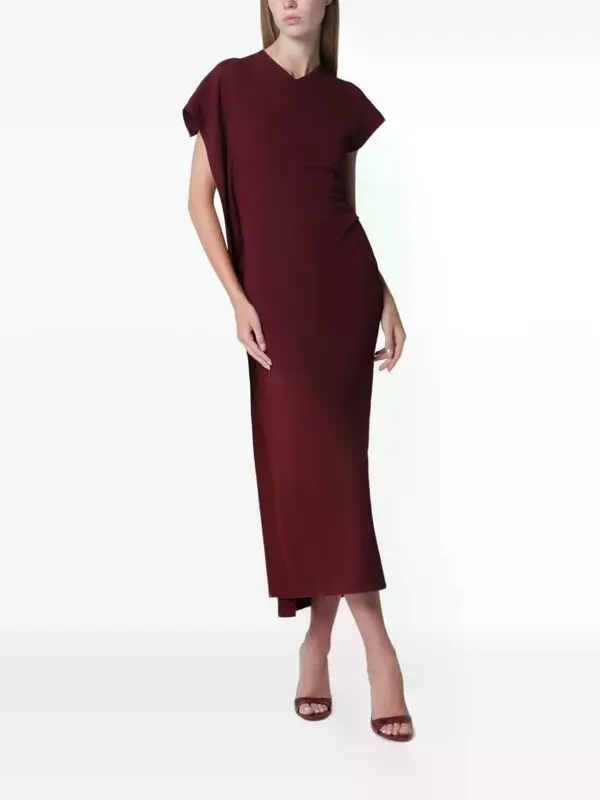 Victoria Beckham Draped Midi Dress - Red