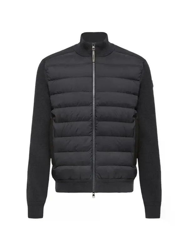 Moncler Wool & Cashmere Blend Padded Zip-up Cardigan