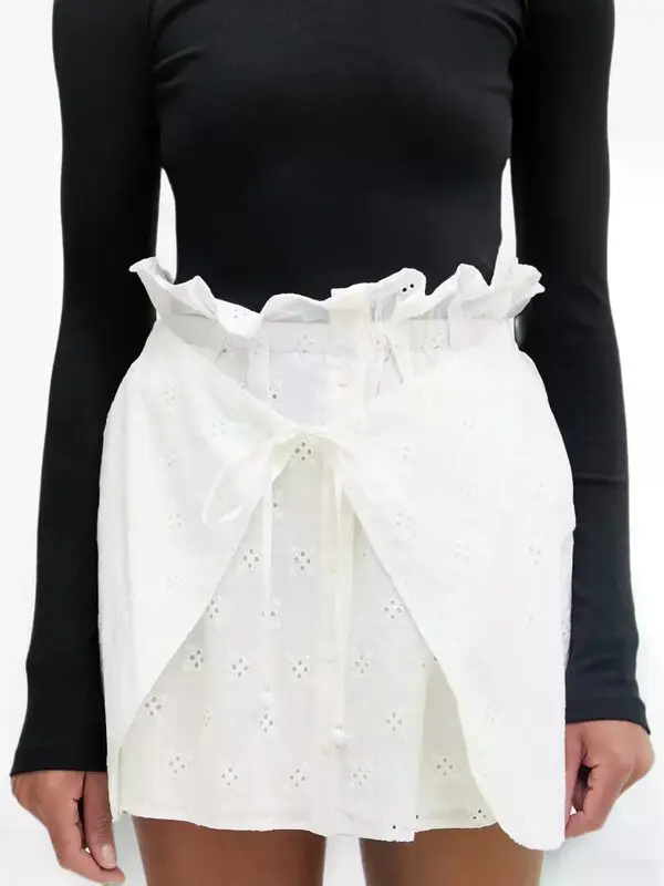 ISABELLE BLANCHE Broderie-anglaise Ruffled Mini Skirt