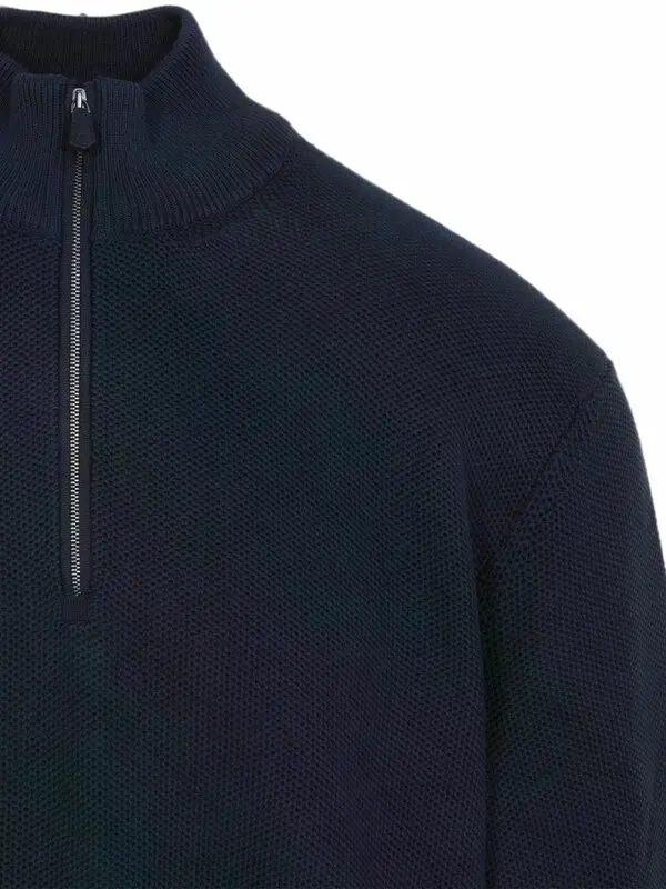Ralph Lauren Purple Label Half-zip Waffle-knit Sweater